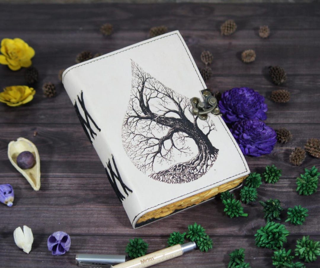 Tree of Life Embossed Leather Journal | 200 Vintage Pages Pure Natural ...