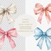 Coquette Bows Clipart Set, PNG Graphics, Transparent Backgrounds ...