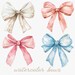 Coquette Bows Clipart Set, PNG Graphics, Transparent Backgrounds ...