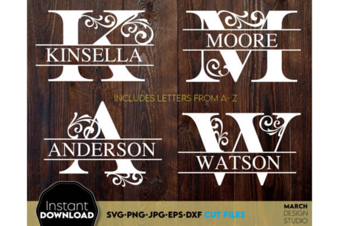 Alphabet Split Monogram Bundle Letters Split Monogram SVG| Monogram SVG ...