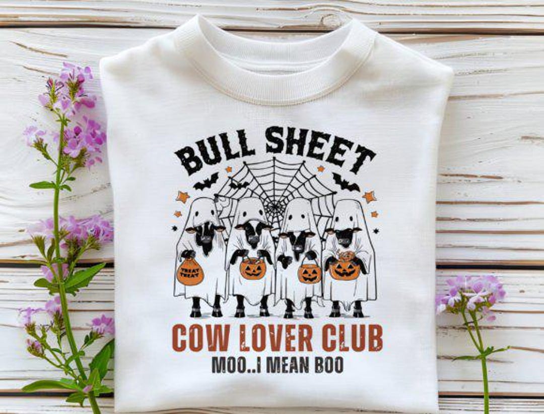 Bull Sheet Cow Lover Club Halloween Png. Ghost Cows Png, Funny Cow Png ...