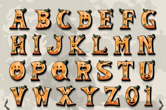 Witch Night Cartoon Alphabet, 81 PNG. | Halloween Font | Halloween Text ...