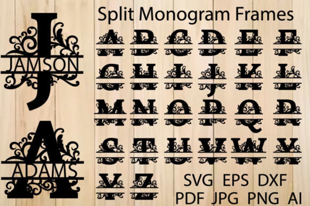 Split Monogram Bundle Svg, Split Monogram SVG, Split Monogram Letters ...