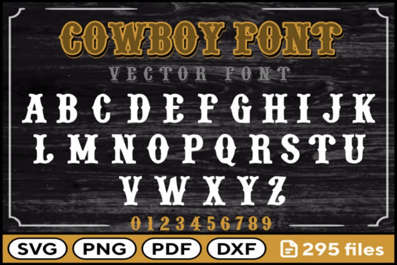 Cowboy Font Svg Png Pdf Dxf Alphabet. Cowboy Western Font, Rodeo Font ...