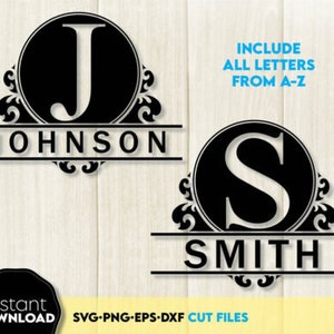 Alphabet Split Monogram Bundle Letters Svg - Etsy