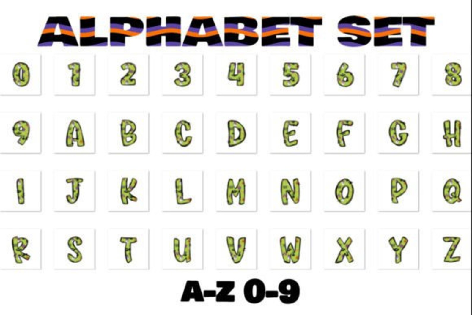 Halloween Alphabet Doodle Letters2. Files Bundle, Fall Autumn Sublimation Clipart Make Your Own ...