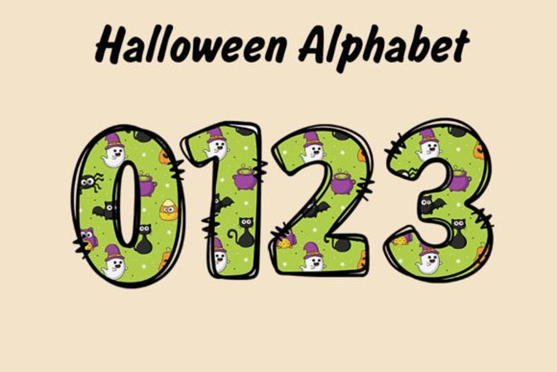 Halloween Alphabet Doodle Letters2. Files Bundle, Fall Autumn Sublimation Clipart Make Your Own ...