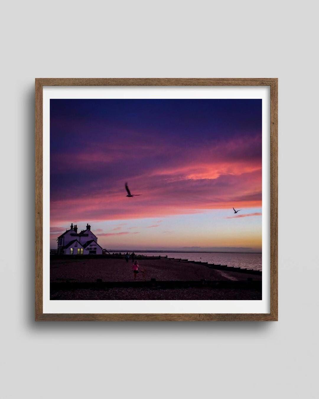 Whitstable Beach - an Evening Walk at Sunset. Coastal Fine Art Print ...