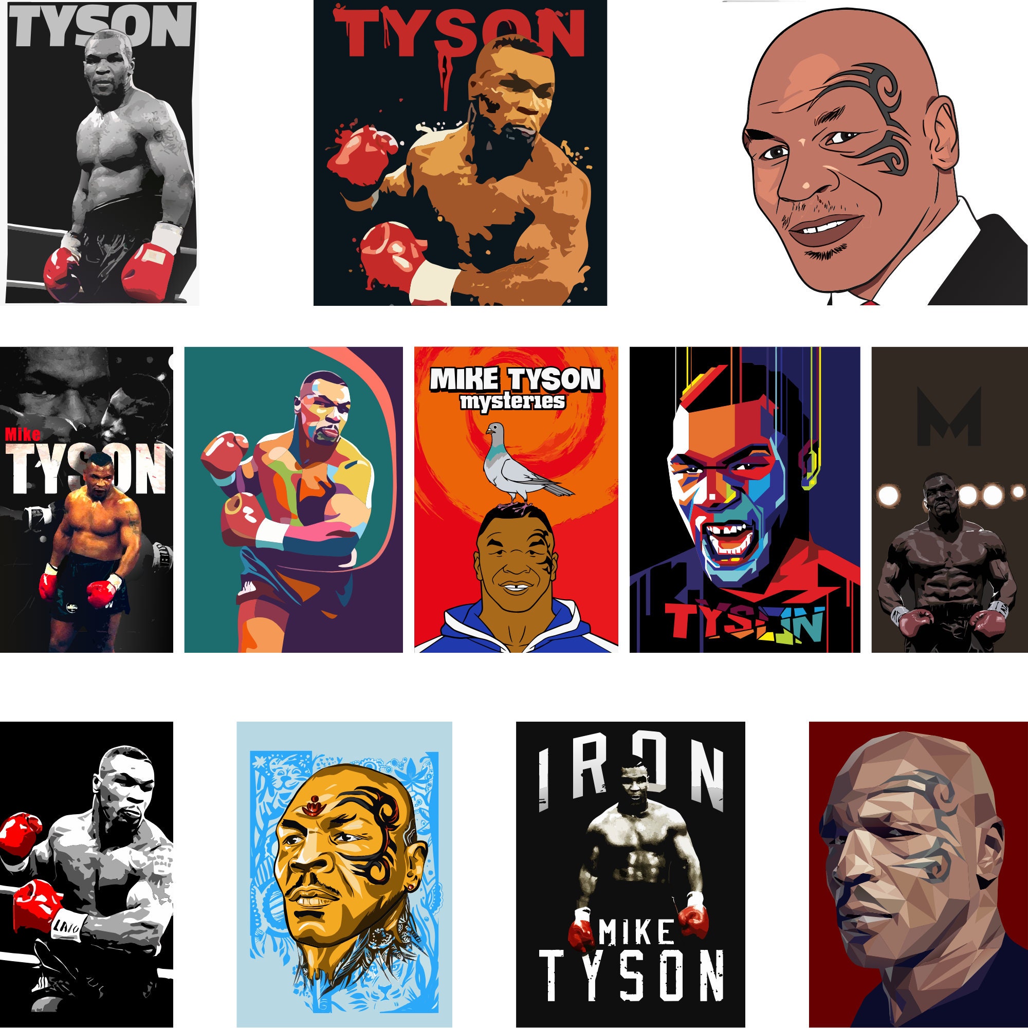 Mike Tyson Svg Png Bundle, Mike Tyson Vector, Myke Tyson Poster ...