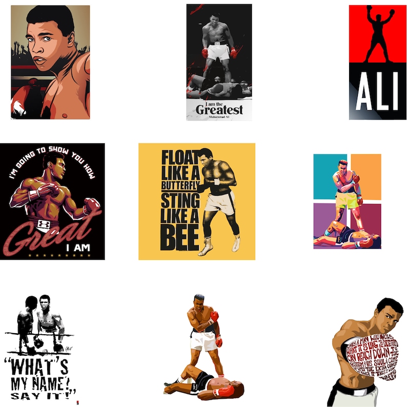 Muhammad Ali SVG PNG Bundle | Muhammad Ali Cliparts | Muhammad Ali Art ...