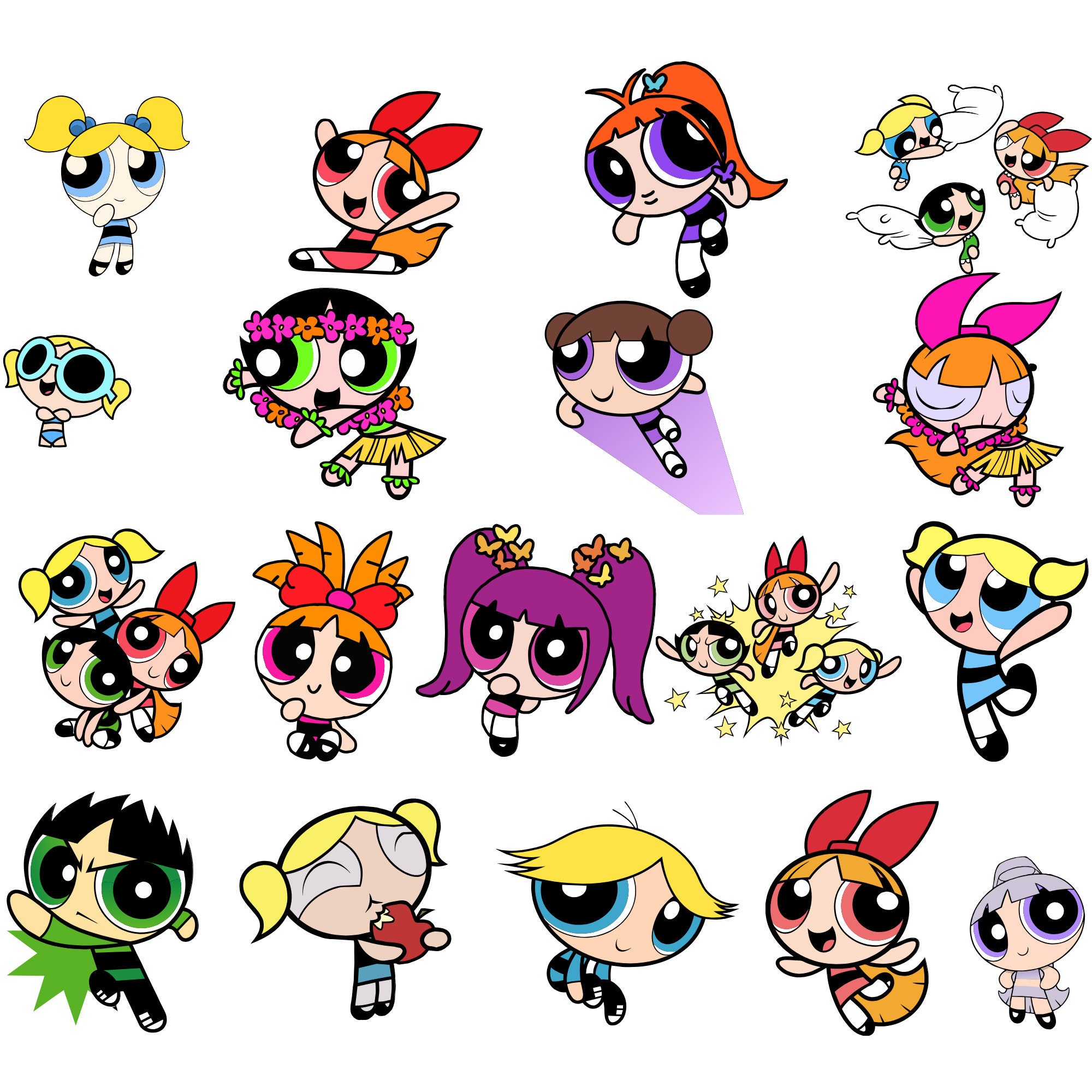 Power Puff Girls Svg Bundle, Cartoon Svg Bundle, Digital File - Etsy