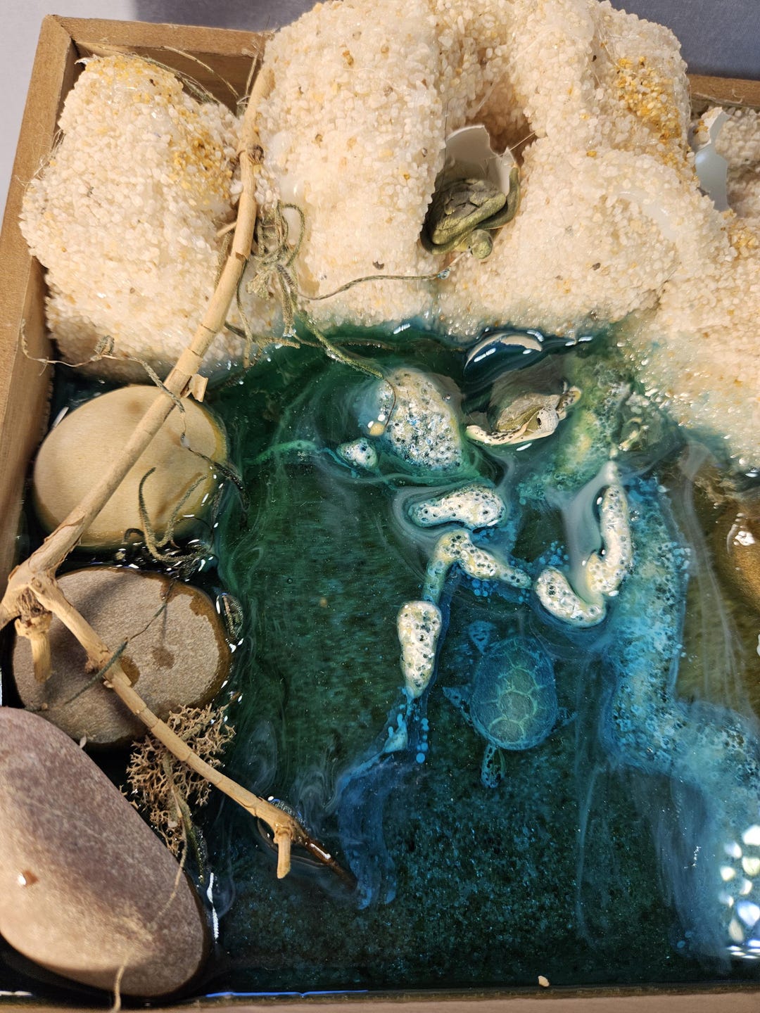 Baby Sea Turtle Beach Scene. - Etsy