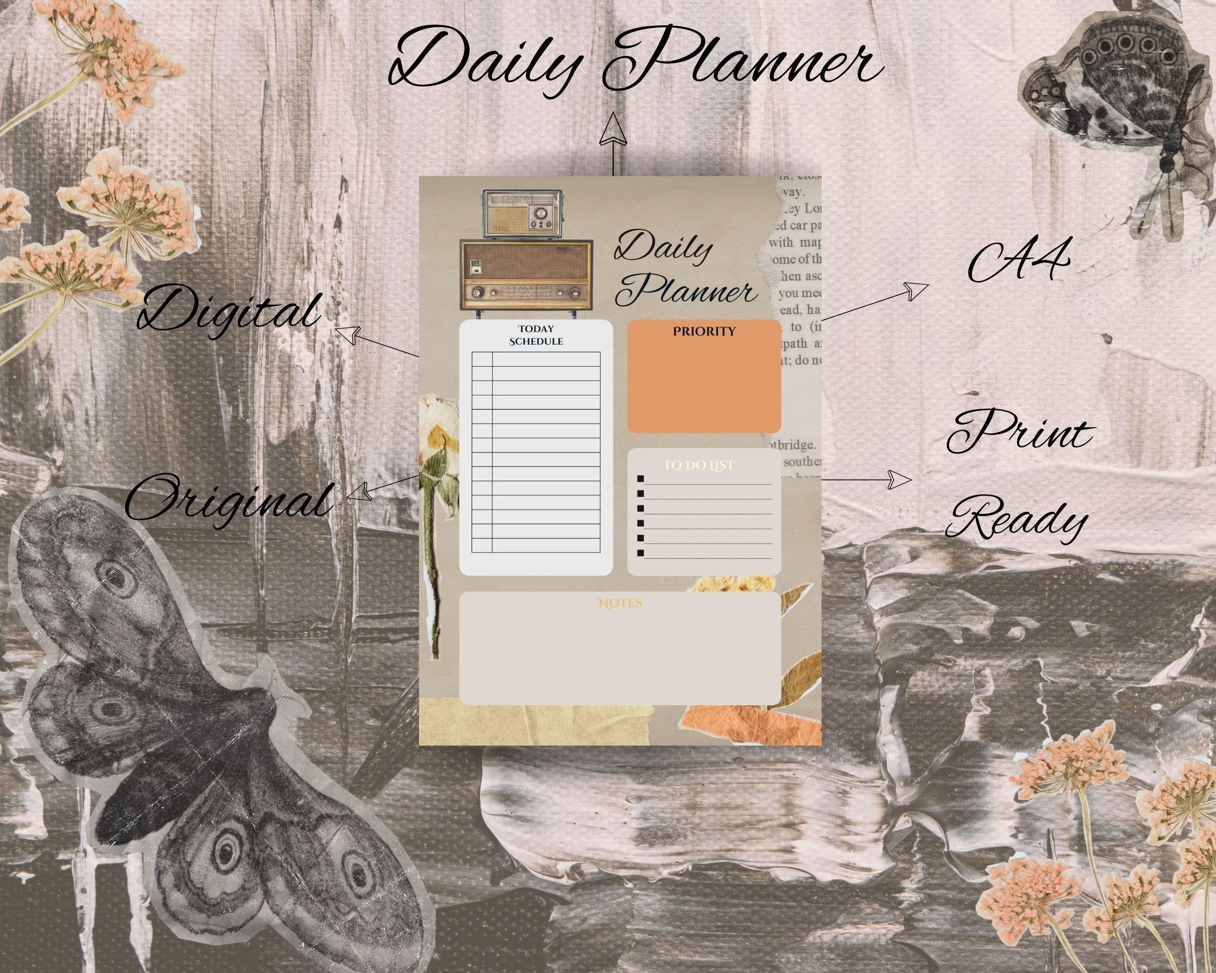 Vintage Daily Planner Printable Planner Vintage Style for Stylists - Etsy
