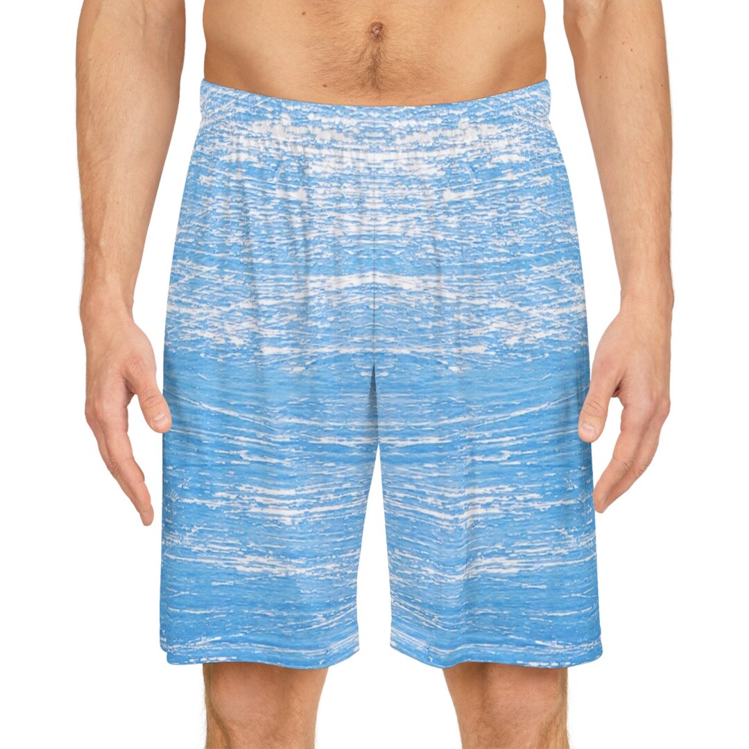 Basketball Shorts (AOP), Blue Basketball Shorts, Blue Heather ...