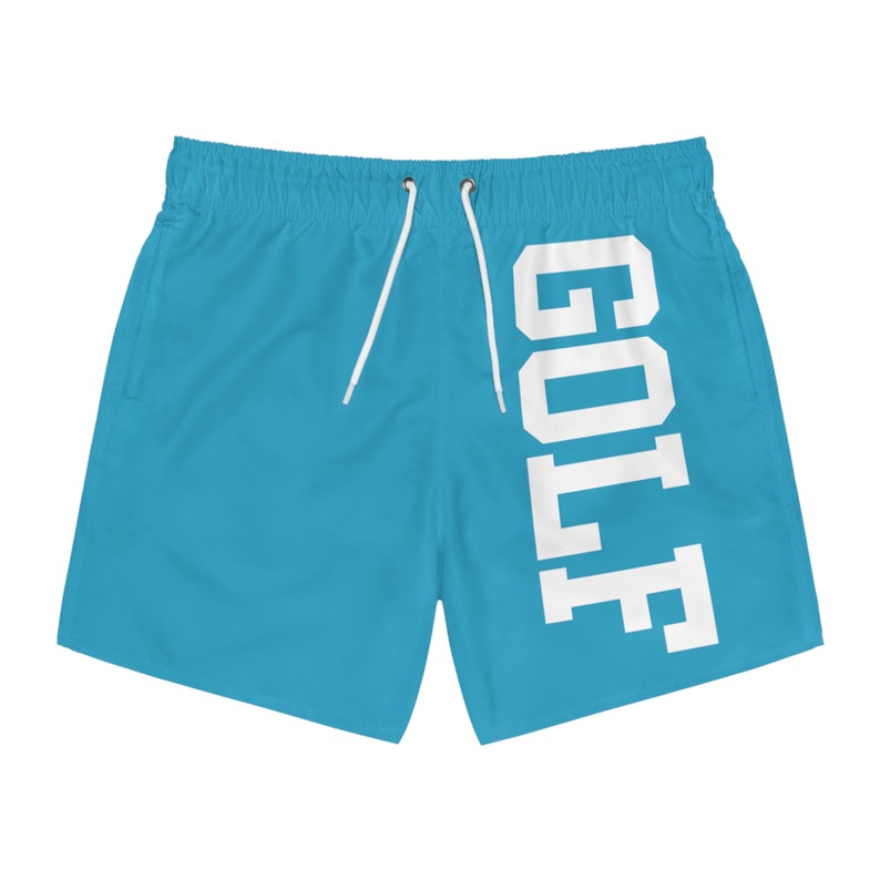 Swim Trunks, Men's Swimsuit, Blue Golf Swim Trunks, Blue Swim Trunks ...