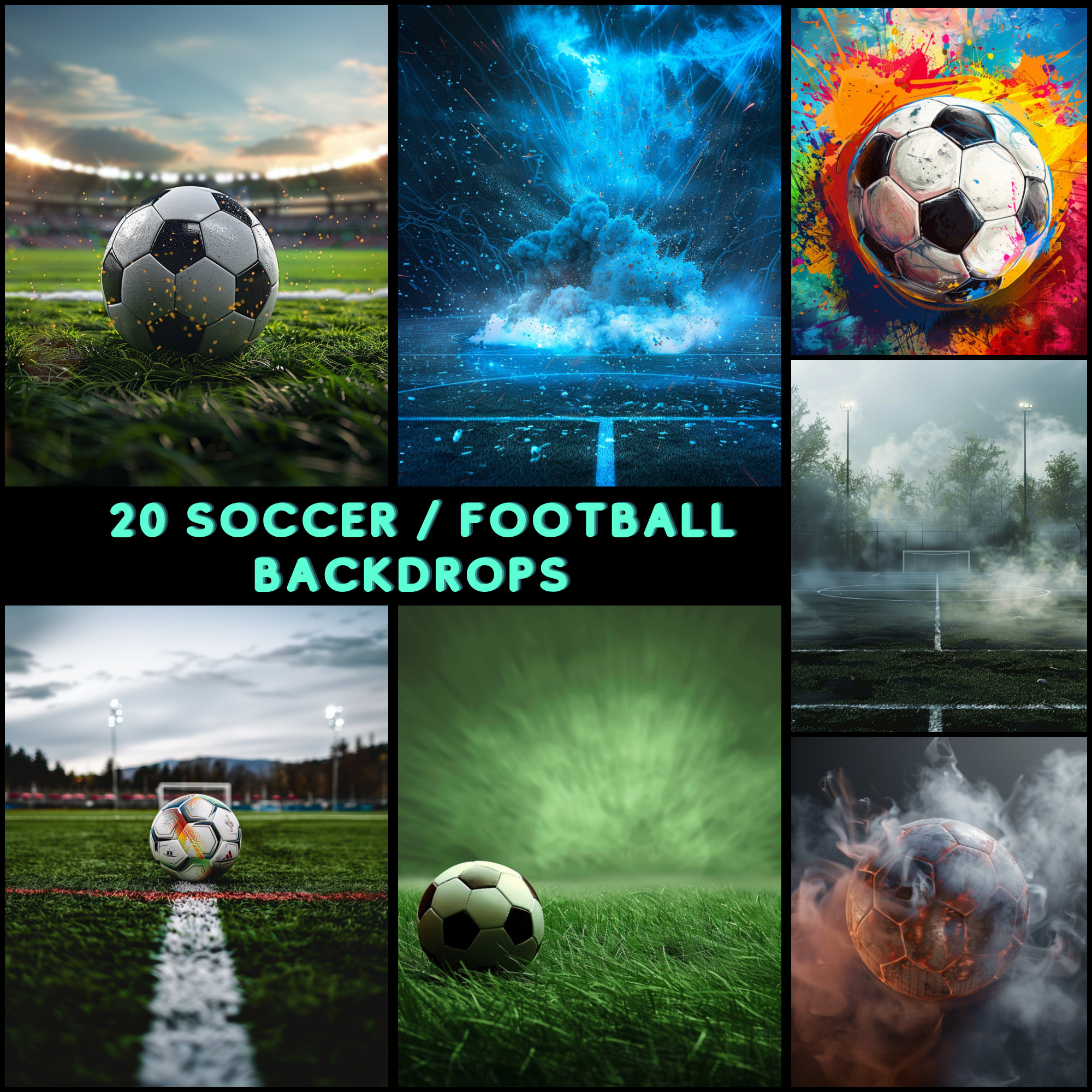 Football / Soccer Photoshop Backdrop | Digital Background for Football ...