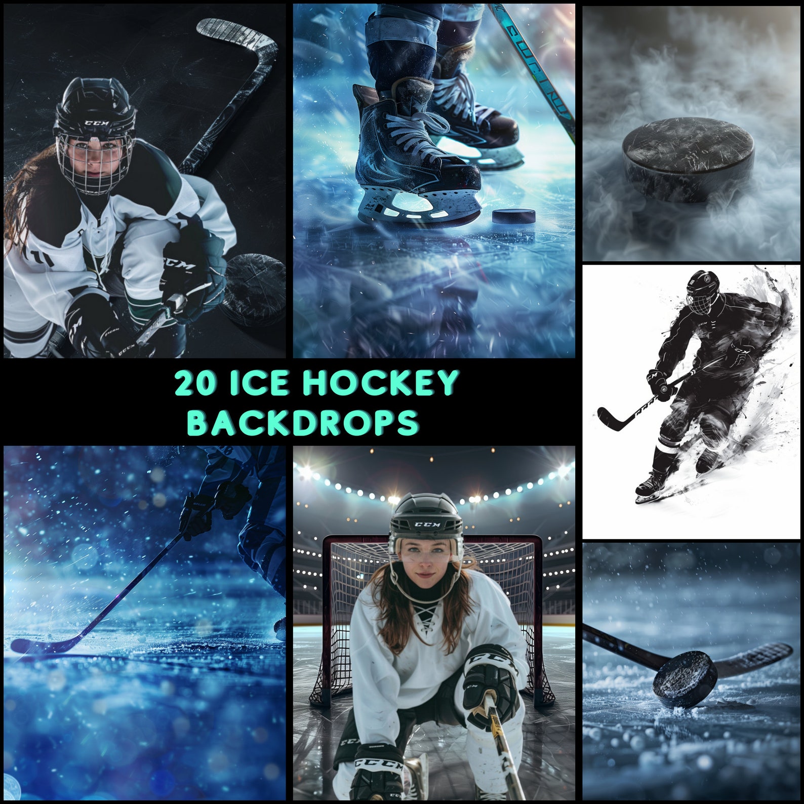 Ice Hockey Photoshop Backdrop | Digital Background for Icehockey ...
