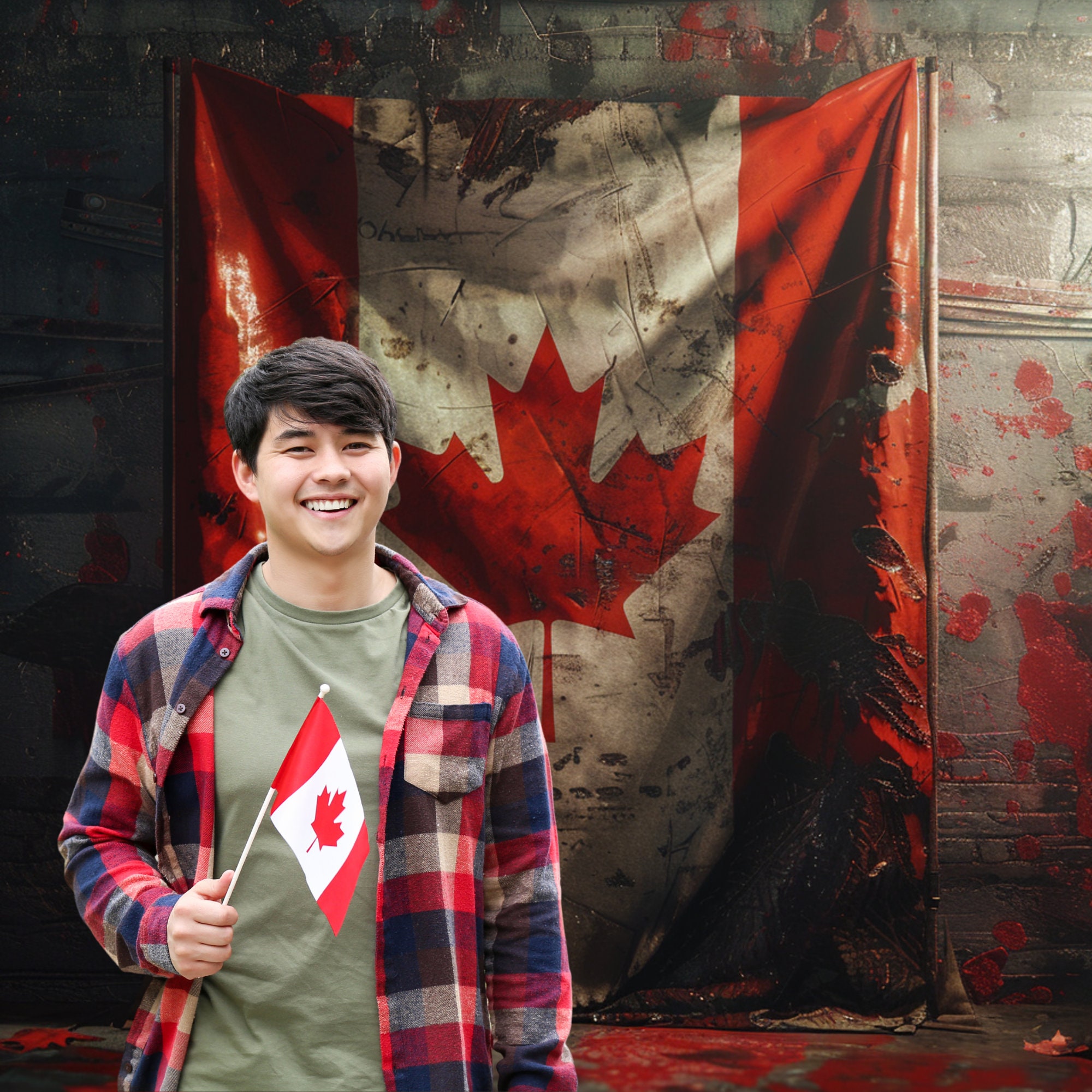Canada Flag Backdrop | Digital Background for Patriots | Social Media ...
