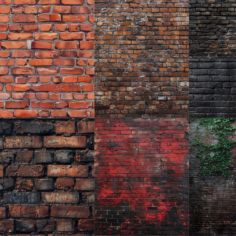 Brick Wall Photoshop Backdrop Digital Background of Redbrick Walls ...
