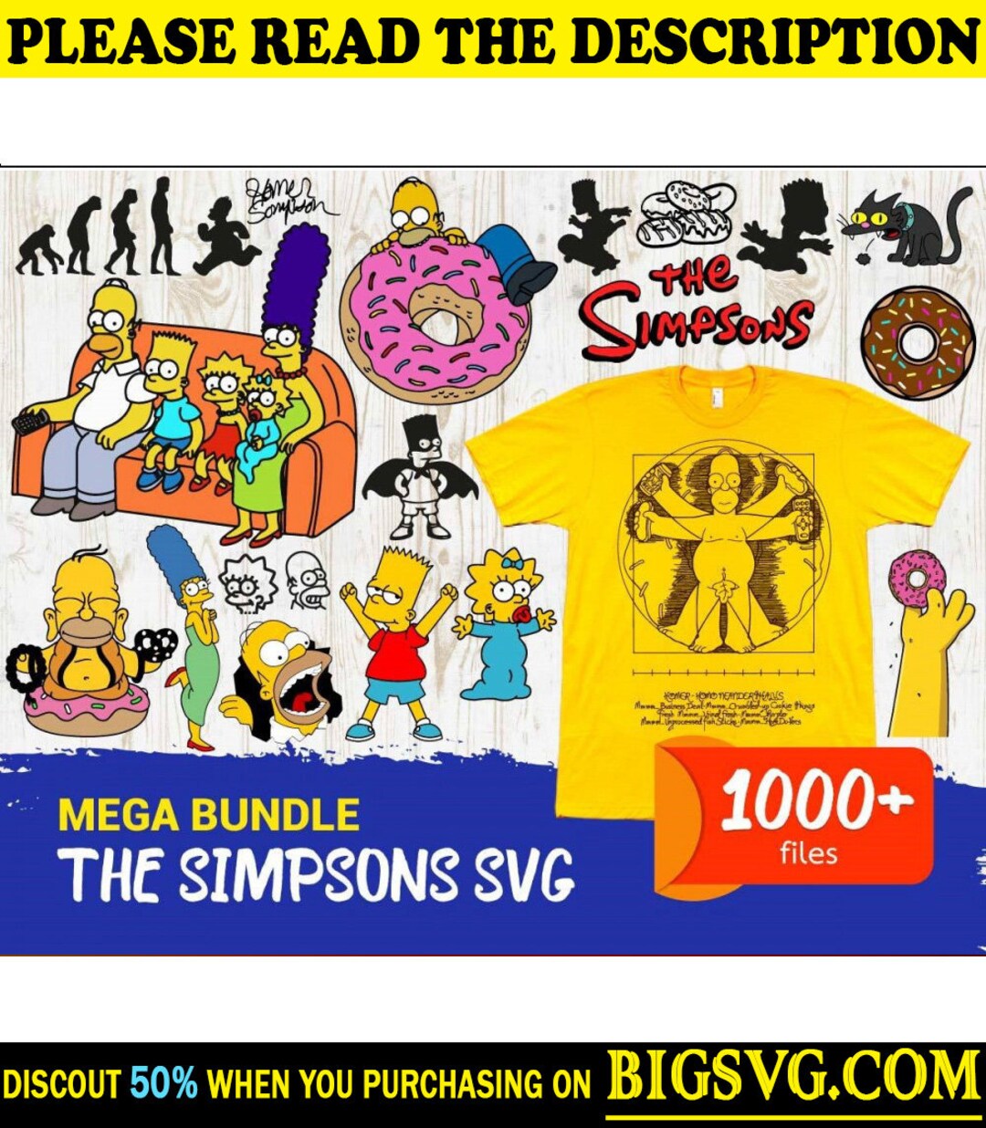 1.000 the Simpsons SVG MEGA Bundle, the Simpsons Svg Files for Cricut ...