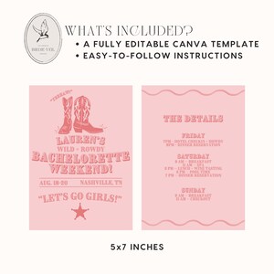 Cowgirl Western Bachelorette Party Editable Itinerary - Etsy