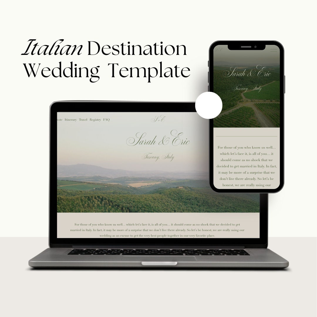 Squarespace Italian Destination Wedding Website Template, Website ...