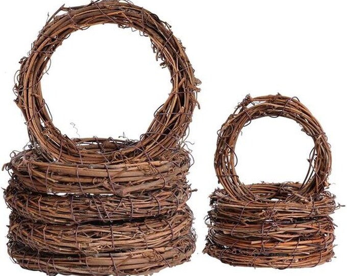 6 or 8 Inch DIY Grapevine Wreath/natural Round Vine Branch Wreath Base ...