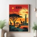 Kenya Africa Travel Poster Kenya Safari Poster Wall Art Kenya Landcape ...