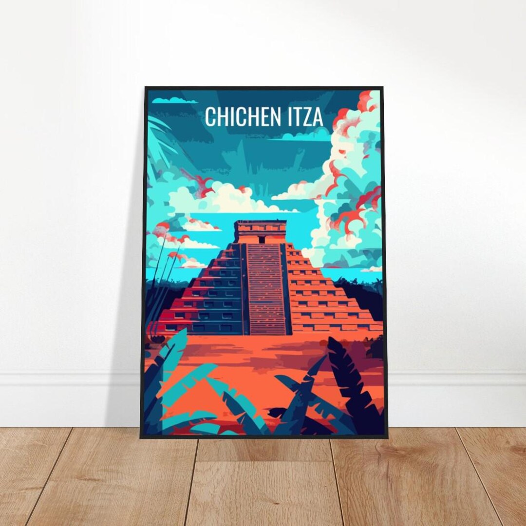 Chichen Itza Mexico Travel Poster Chichen Itza Poster Wall Art Mexico ...