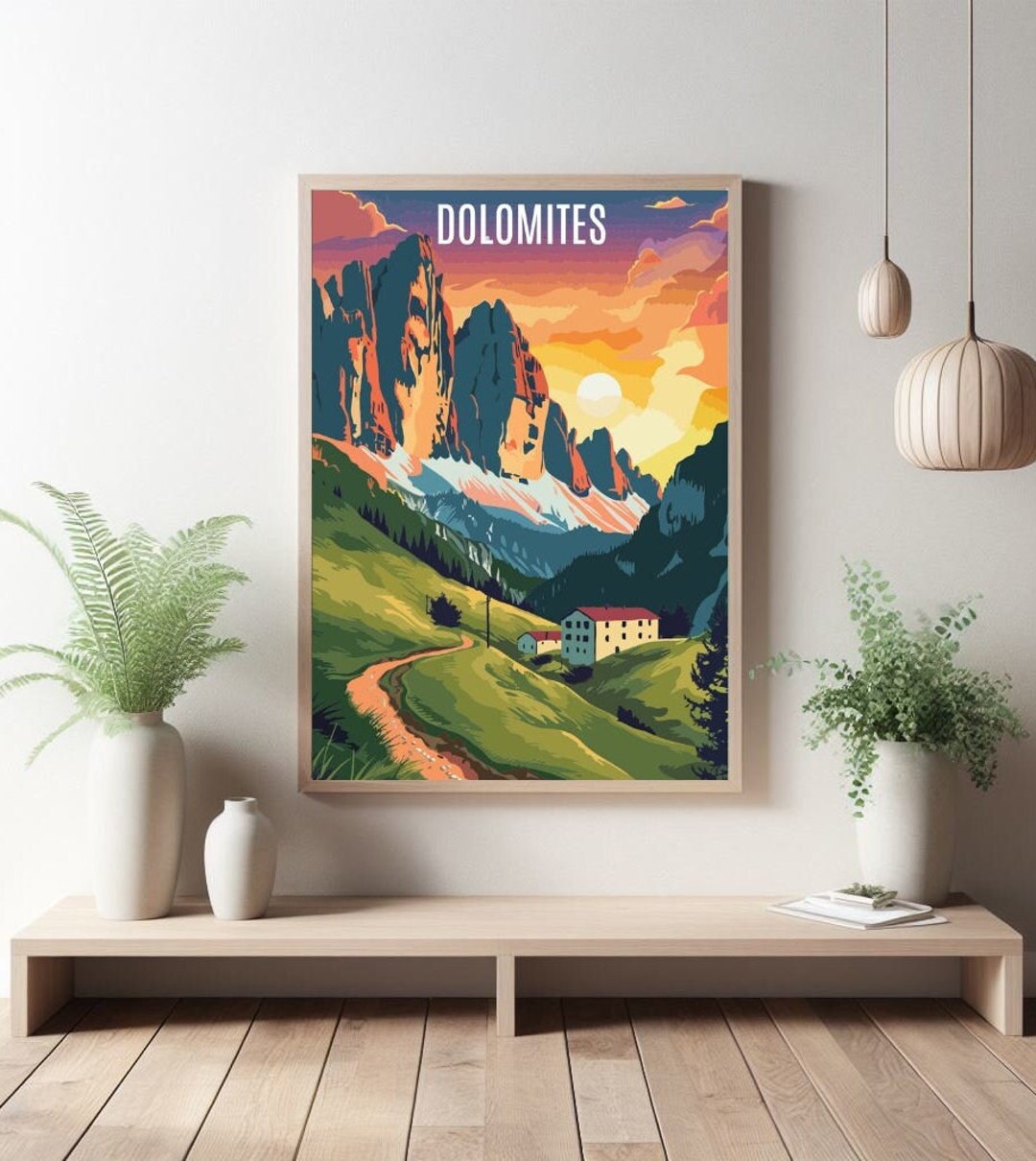 Dolomites Italy Travel Poster Dolomites Travel Print Italy Poster Wall ...