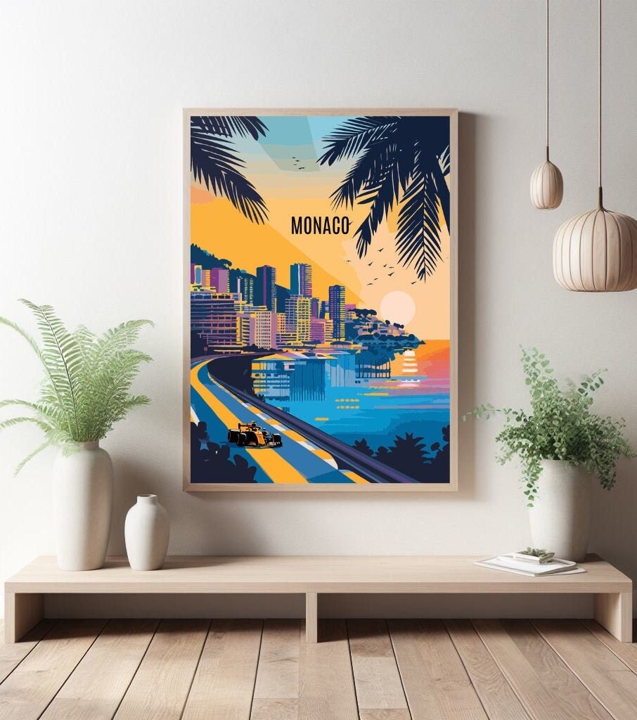 Monaco Travel Poster Monaco F1 Formula Poster Monaco City Poster Wall ...