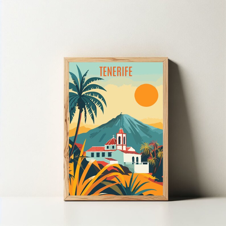 Tenerife Spain Travel Poster Tenerife Travel Print Spain Poster Wall ...