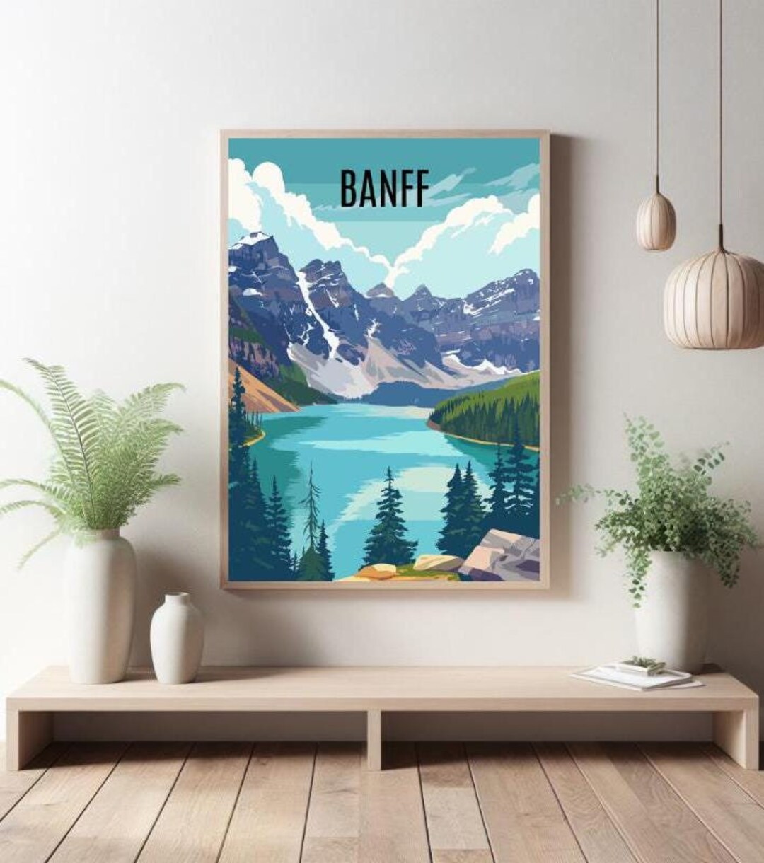 Banff National Park Canada Travel Poster Banff Poster Wall Art Canada ...