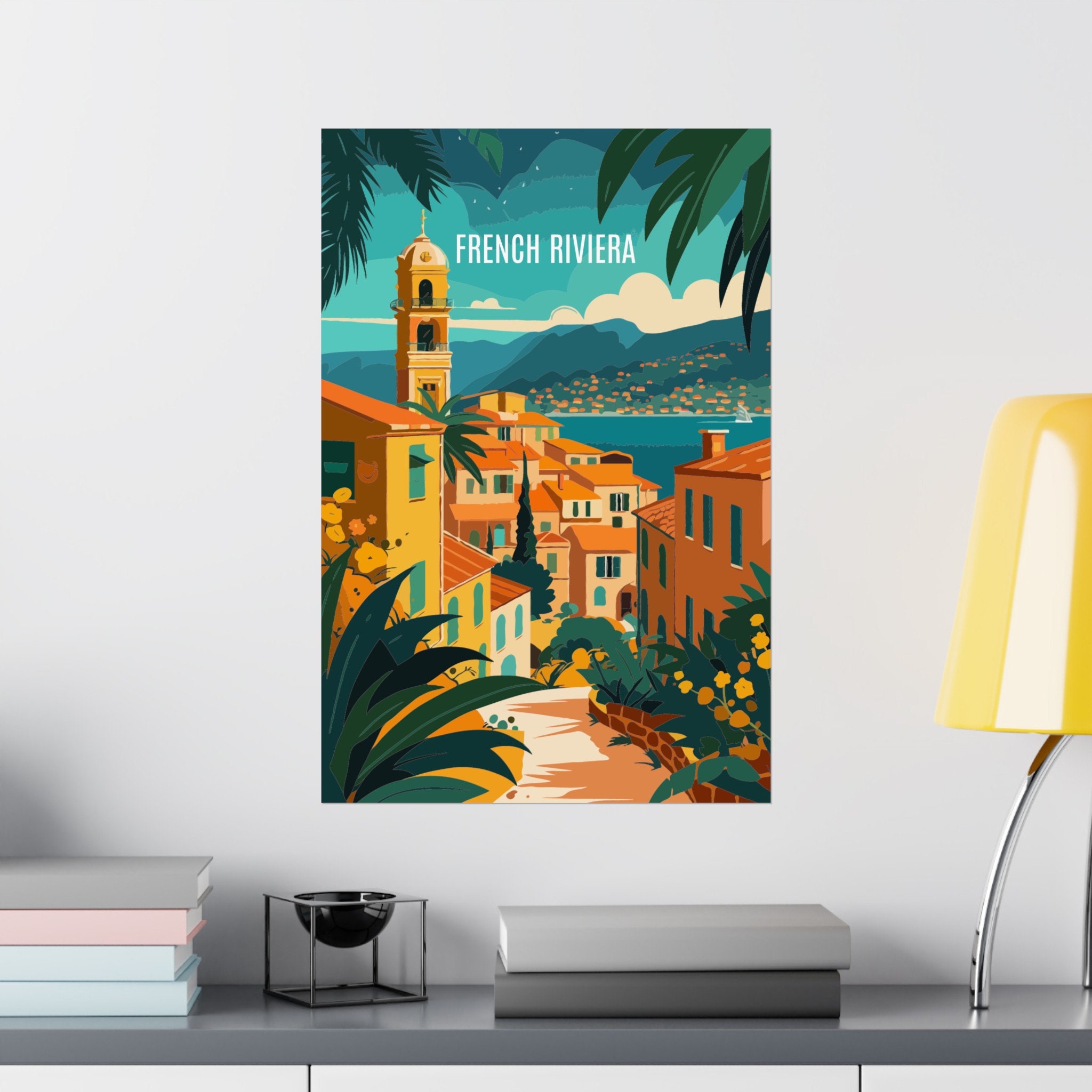 French Riviera France Travel Poster French Riviera Poster Wall Art ...