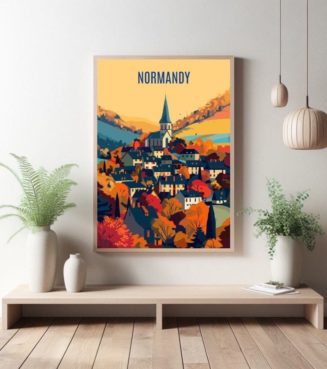 Normandy France Travel Poster Normandy Poster Wall Art France Travel ...