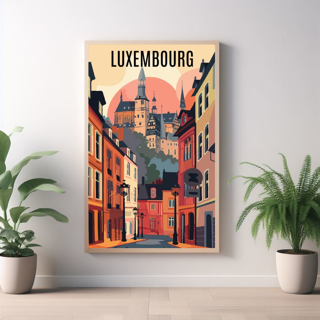 Luxembourg Travel Poster Luxembourg Poster Wall Art Luxembourg City ...