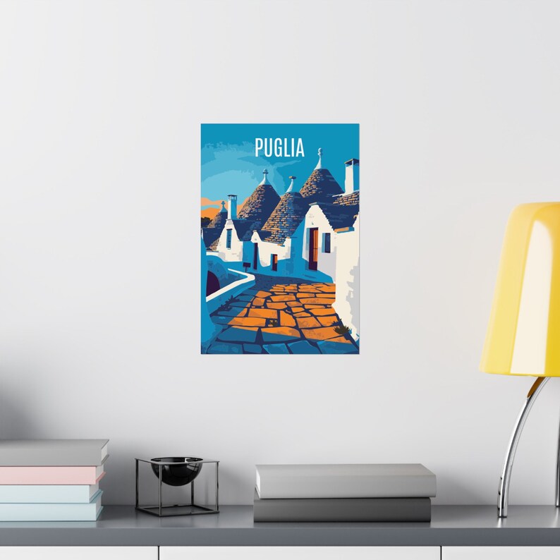 Puglia Italy Travel Poster Trulli Puglia Poster Wall Art Puglia Italy ...