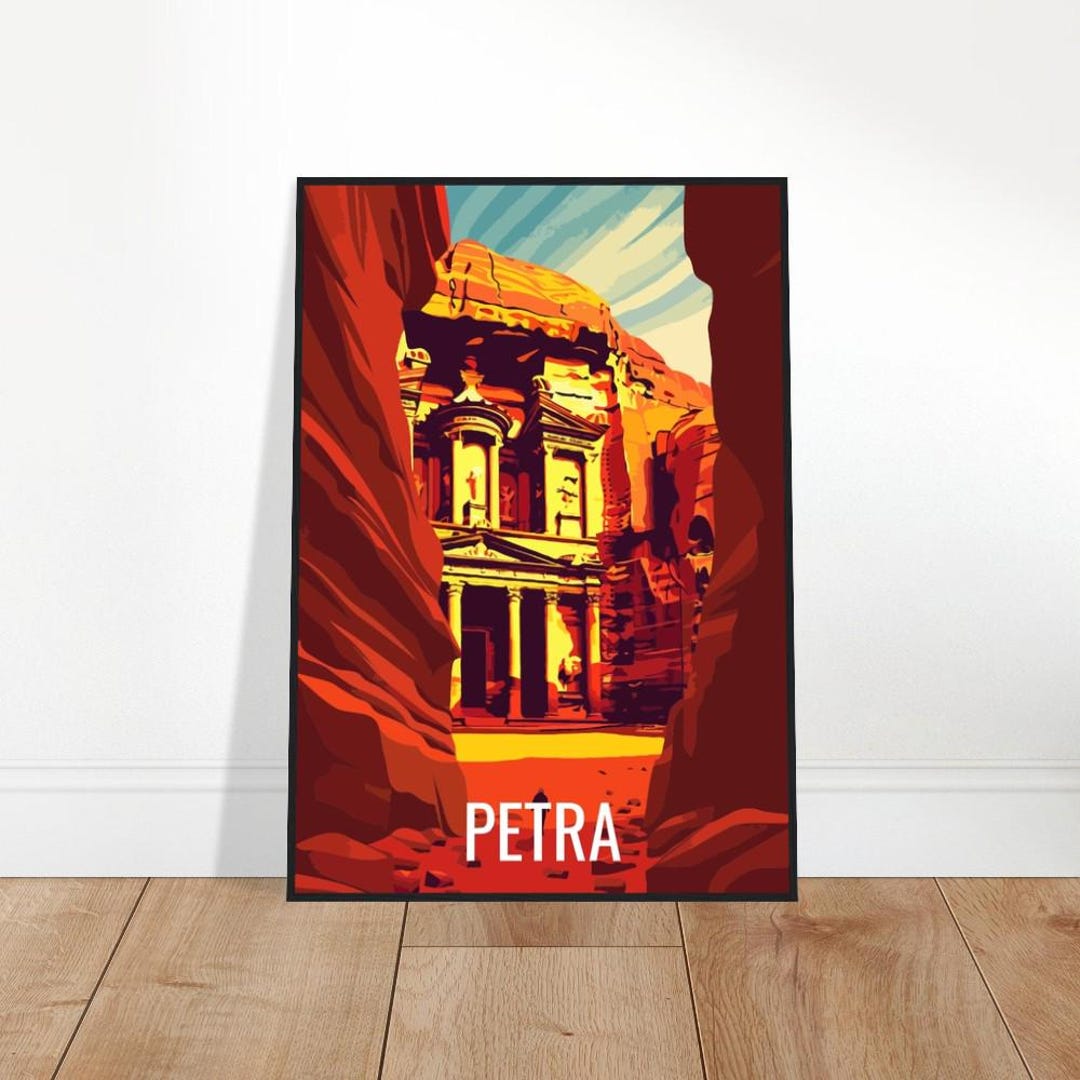 Petra Jordan Travel Poster Petra Poster Wall Art Rose City Travel Print ...