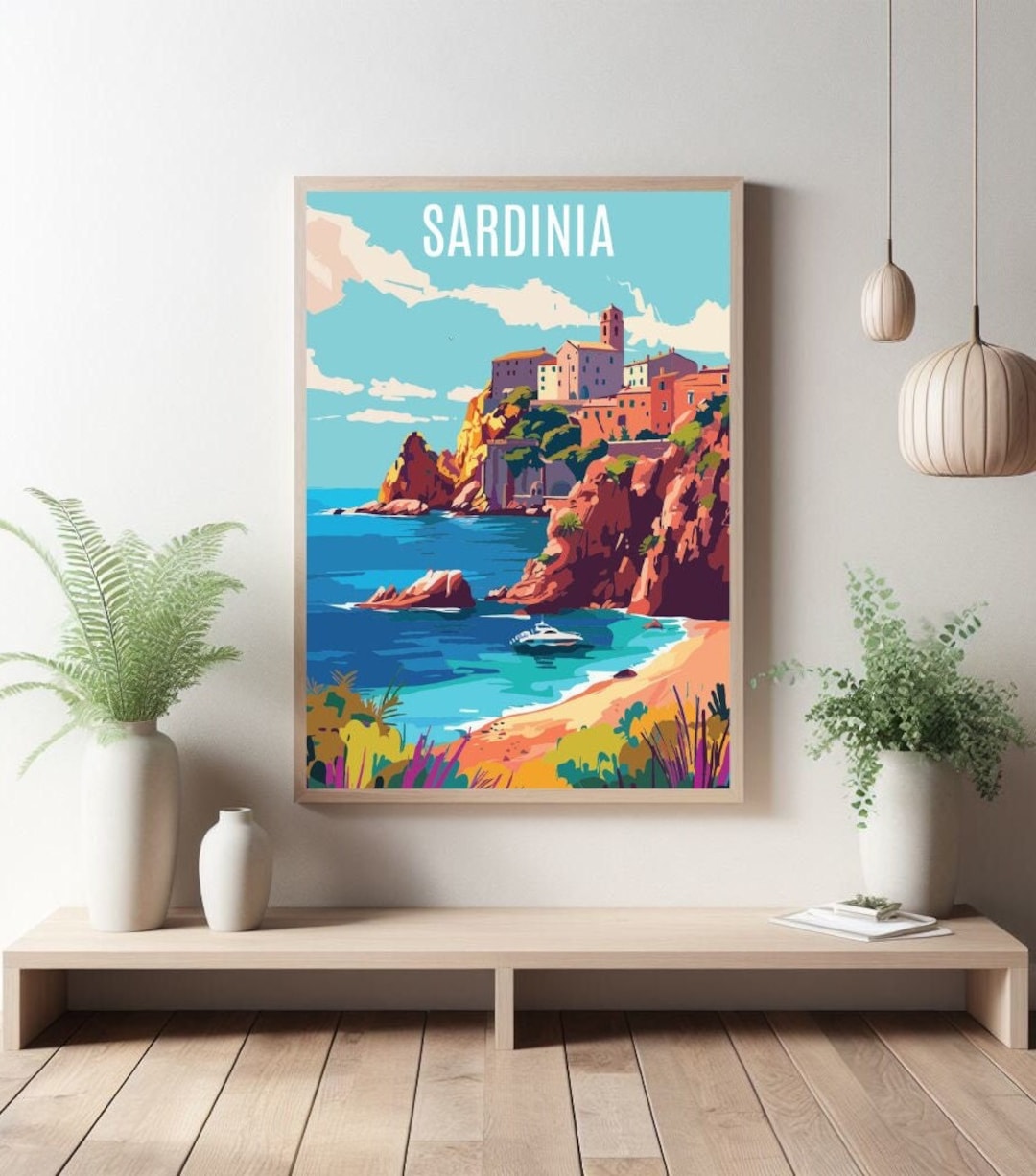 Sardinia Italy Travel Poster Island Sardinia Poster Wall Art Home Decor ...
