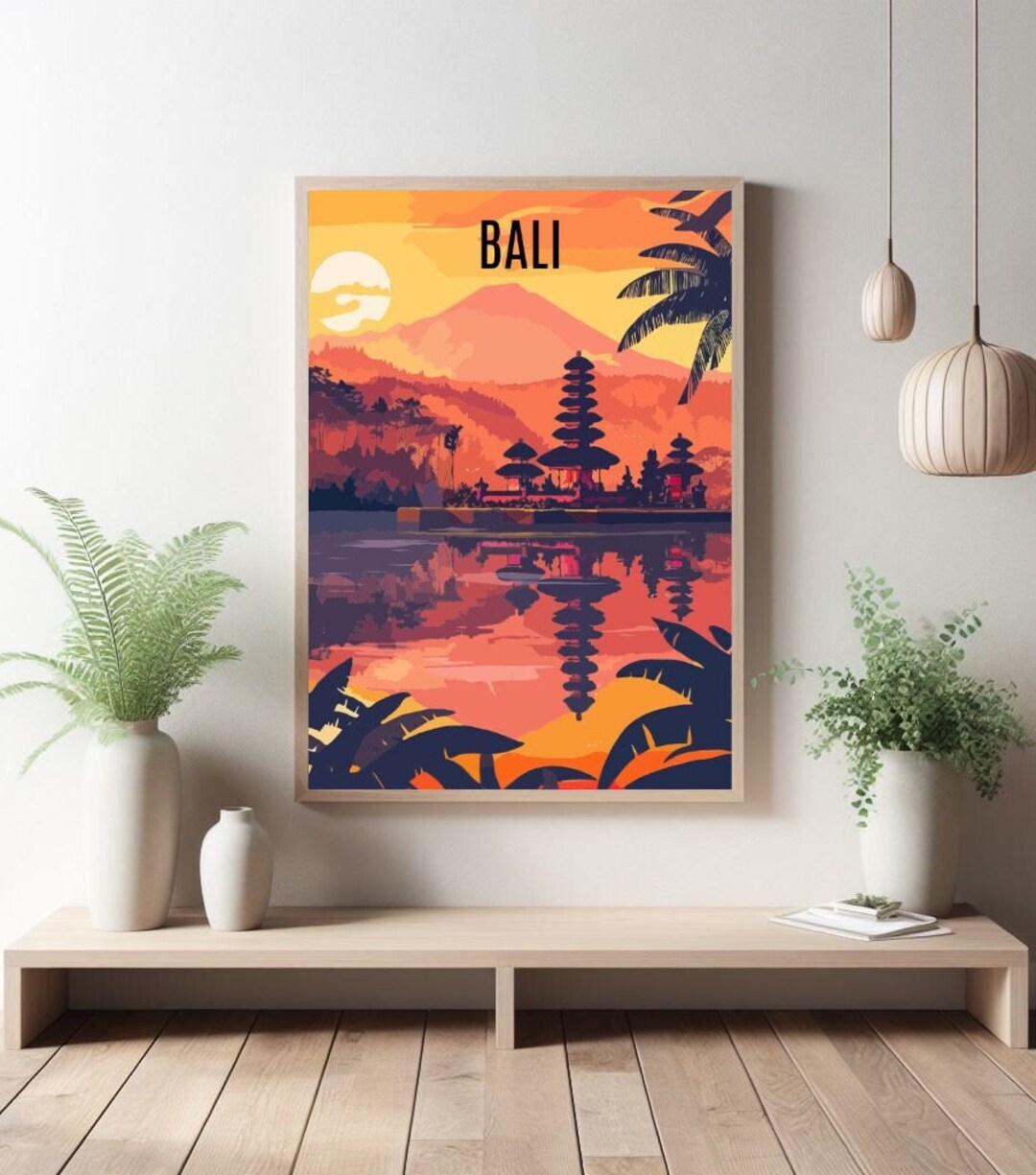 Bali Indonesia Travel Poster Island Bali Travel Print Indonesia Exotic ...