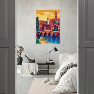 Verona Italy Travel Poster Verona Poster Wall Art Verona Italy Vintage ...