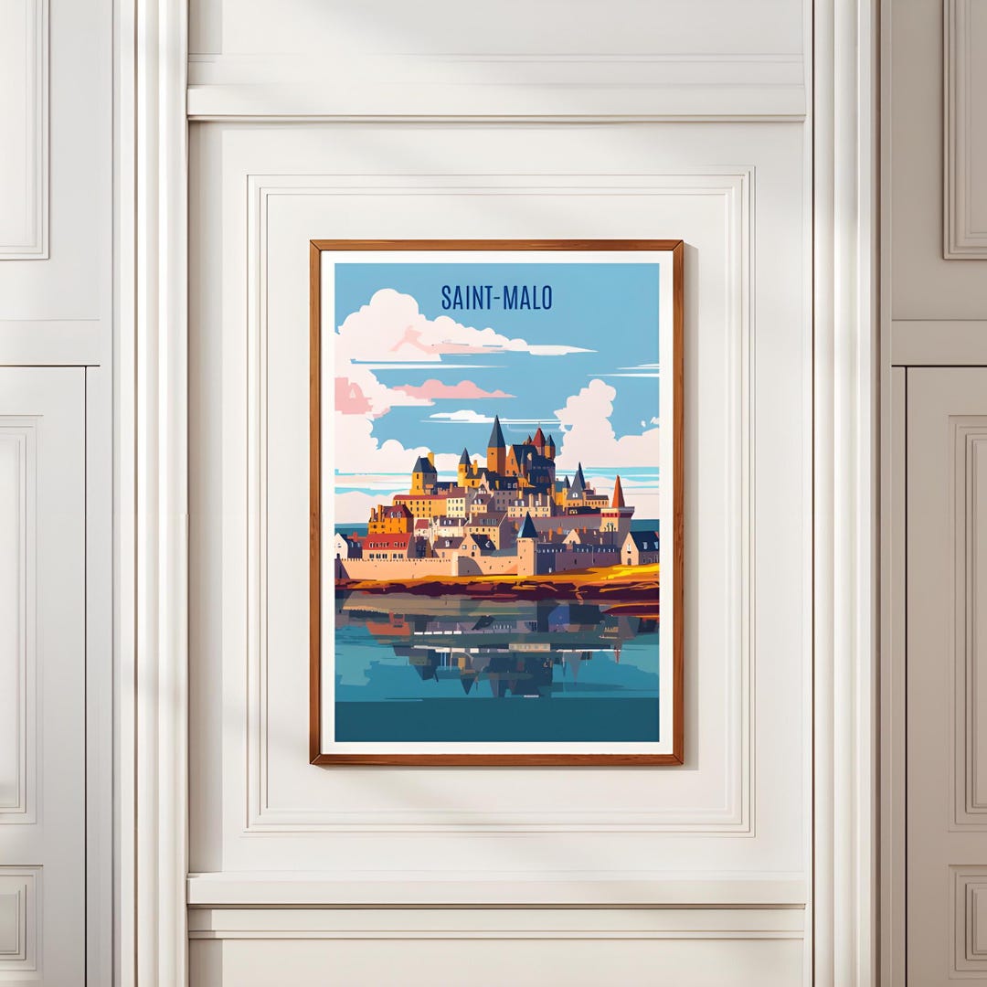 Saint Malo France Travel Poster Saint Malo City Travel Print Saint Malo ...