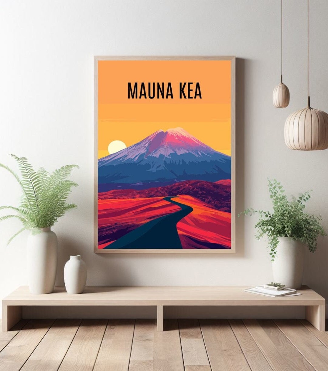 Mauna Kea Hawaii Travel Poster Mauna Kea Volcano Travel Print United ...