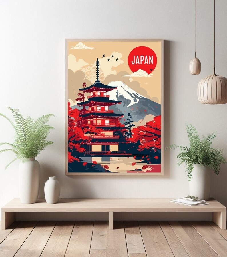 Japan Asia Travel Poster Japan Osaka Travel Print Eastern Asia Japan ...