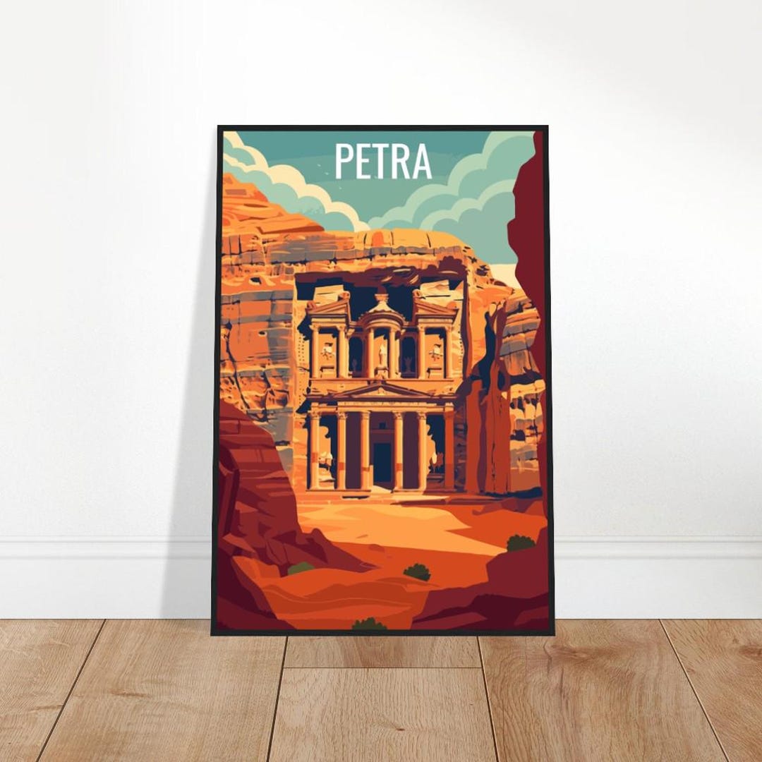 Petra Jordan Travel Poster Petra Poster Wall Art Rose City Jordan ...