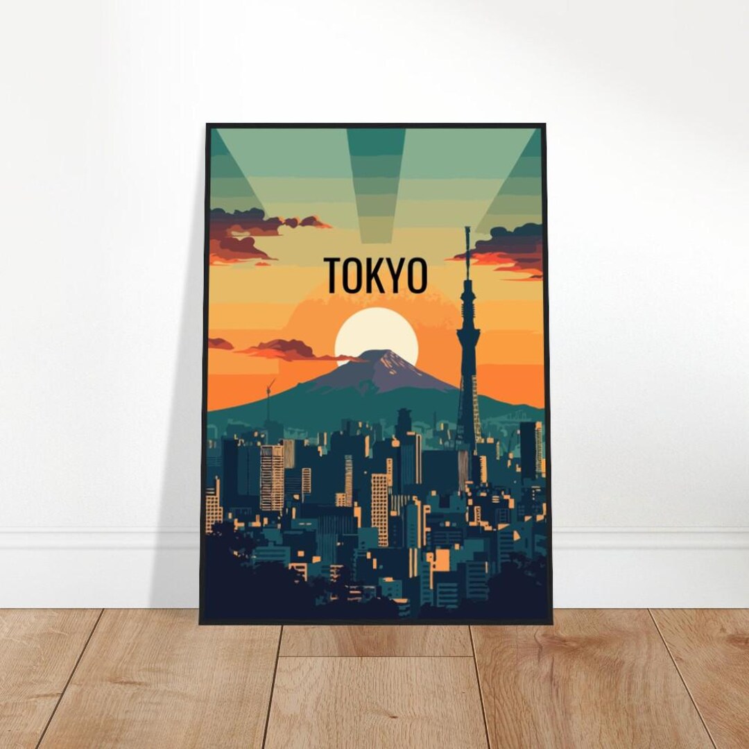 Tokyo Japan Travel Poster Tokyo Skyline Travel Print Tokyo Japan Poster ...