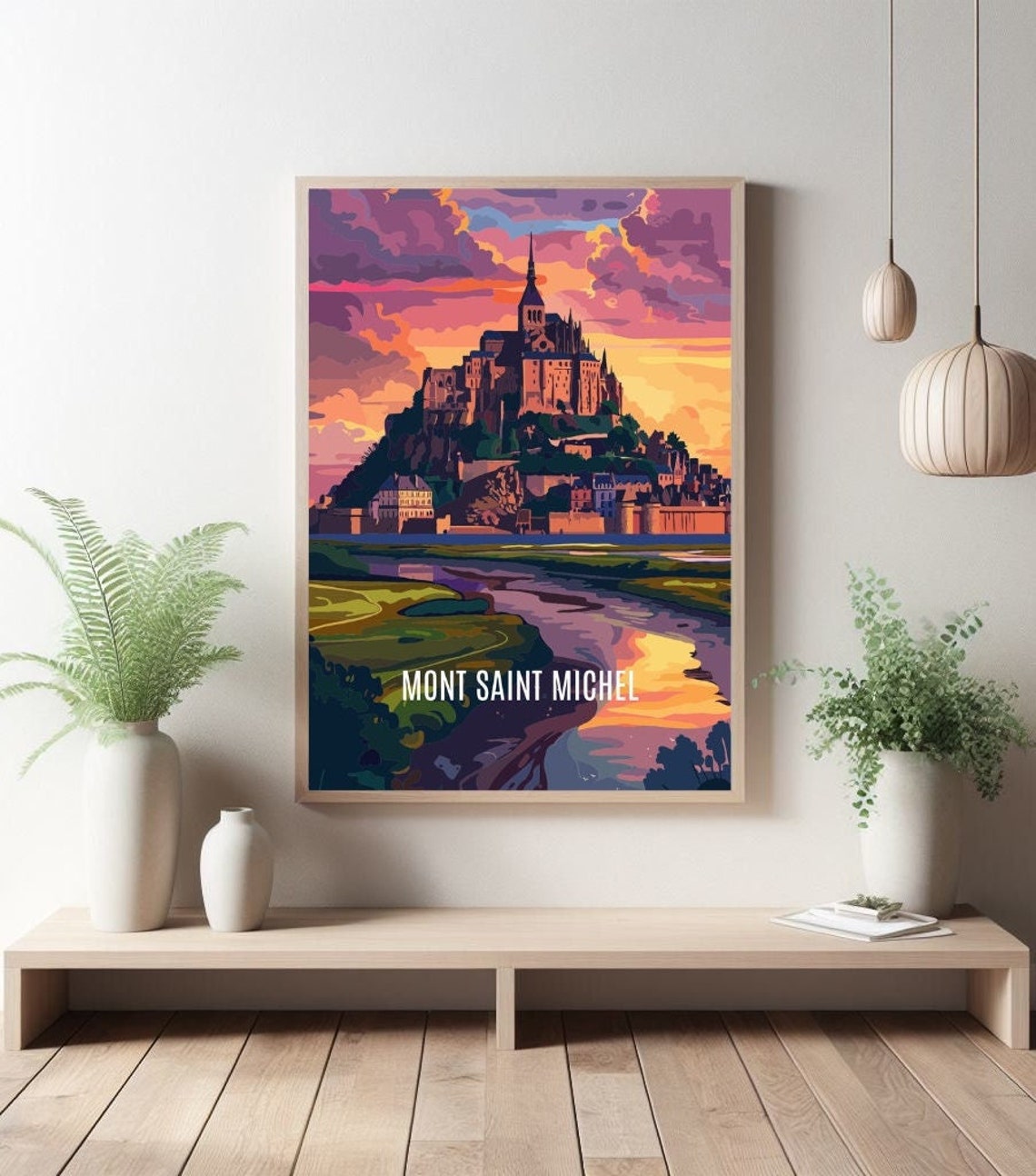 Mont Saint Michel France Travel Poster Mont Saint Michel Island Travel ...