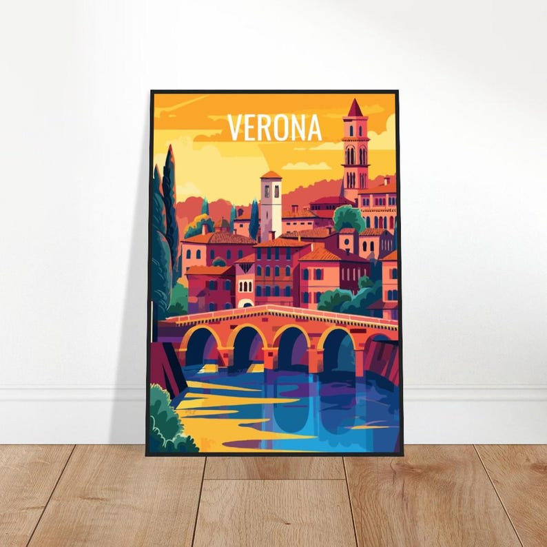 Verona Italy Travel Poster Verona Poster Wall Art Verona Italy Vintage ...