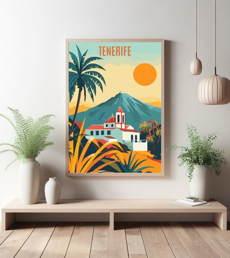 Tenerife Spain Travel Poster Tenerife Travel Print Spain Poster Wall ...