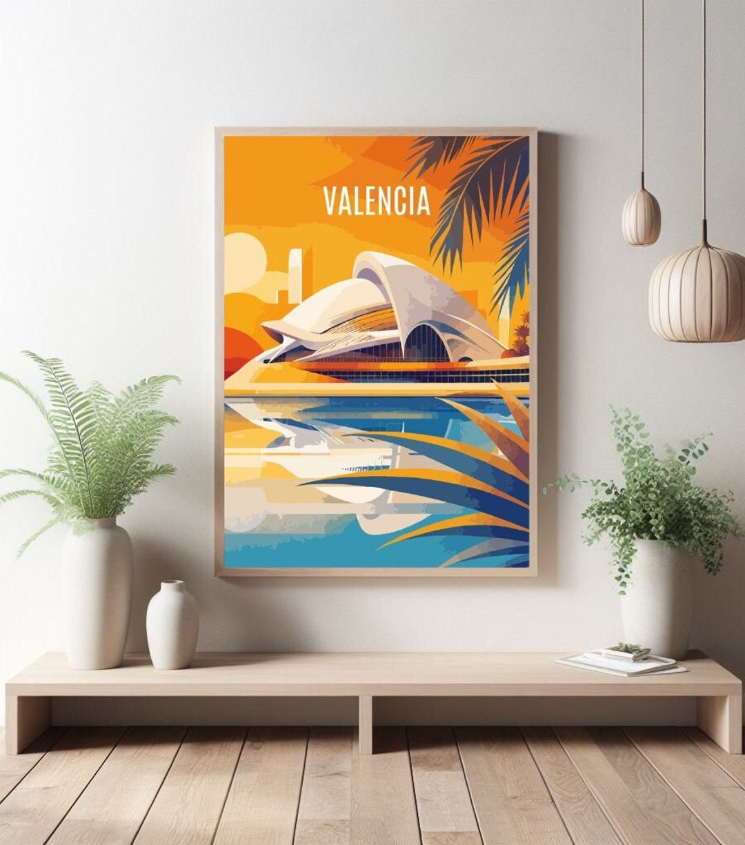 Valencia Spain Travel Poster Arts and Sciences Museum Valencia Travel ...